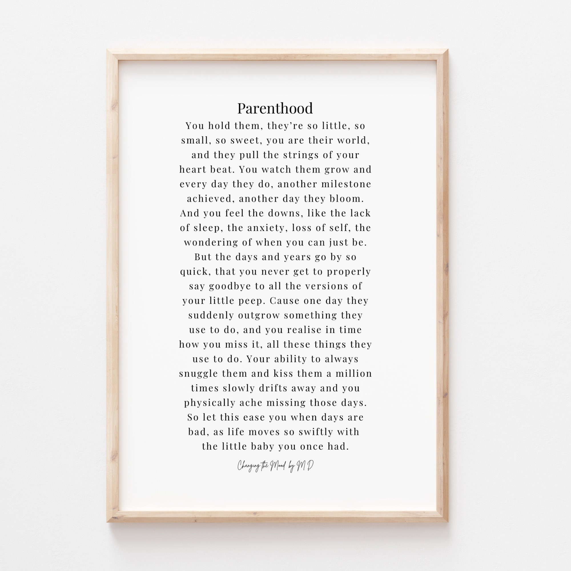 Parenthood - Original Poem Print (A4 and A3 Download) - Etsy