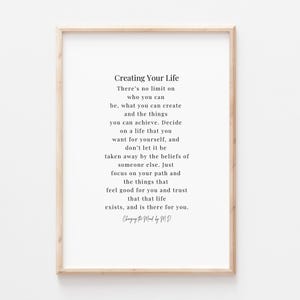 Creating Your Life - Original Poem Print - A4 and A3 Download - Etsy