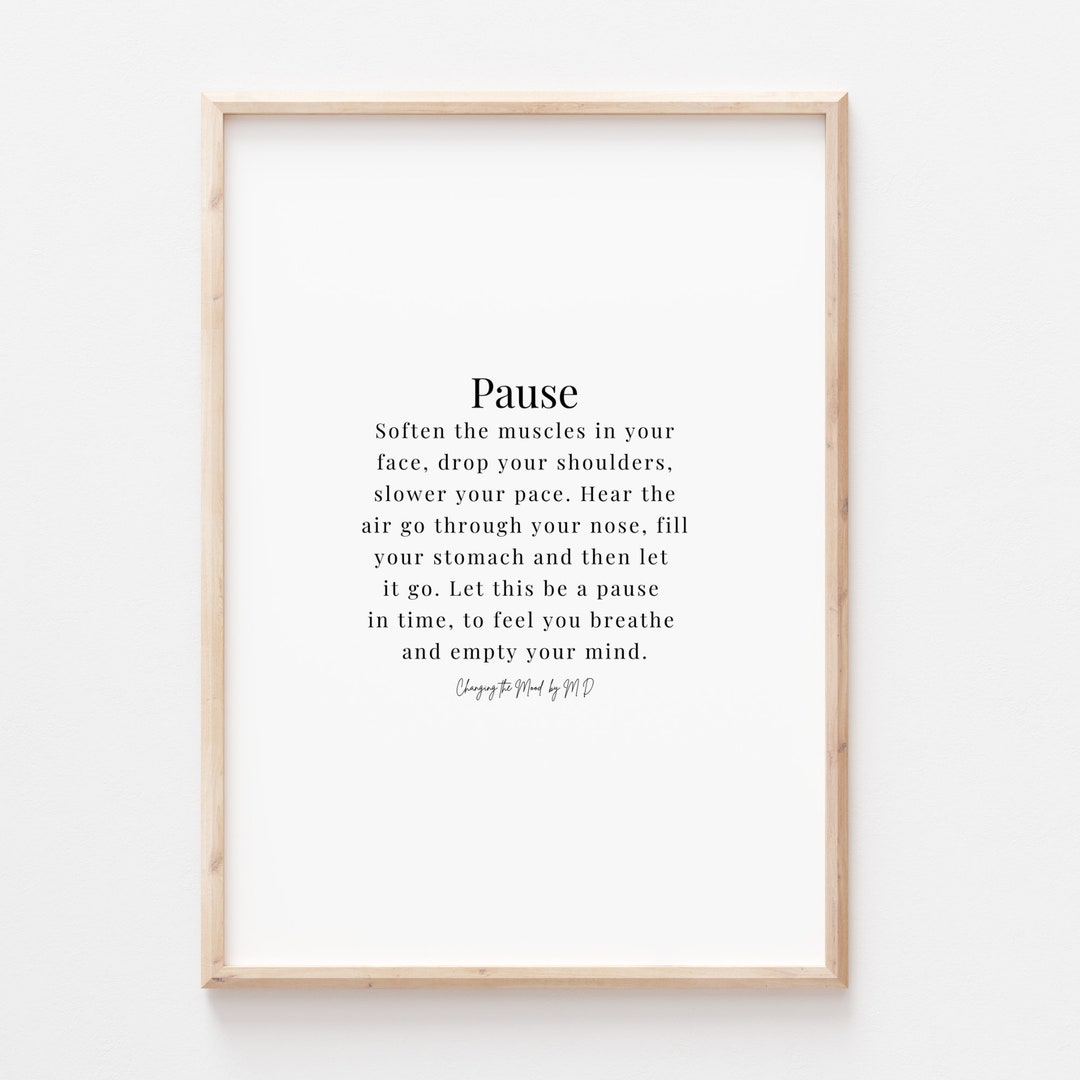 Pause Original Poem Print A4 and A3 Download - Etsy