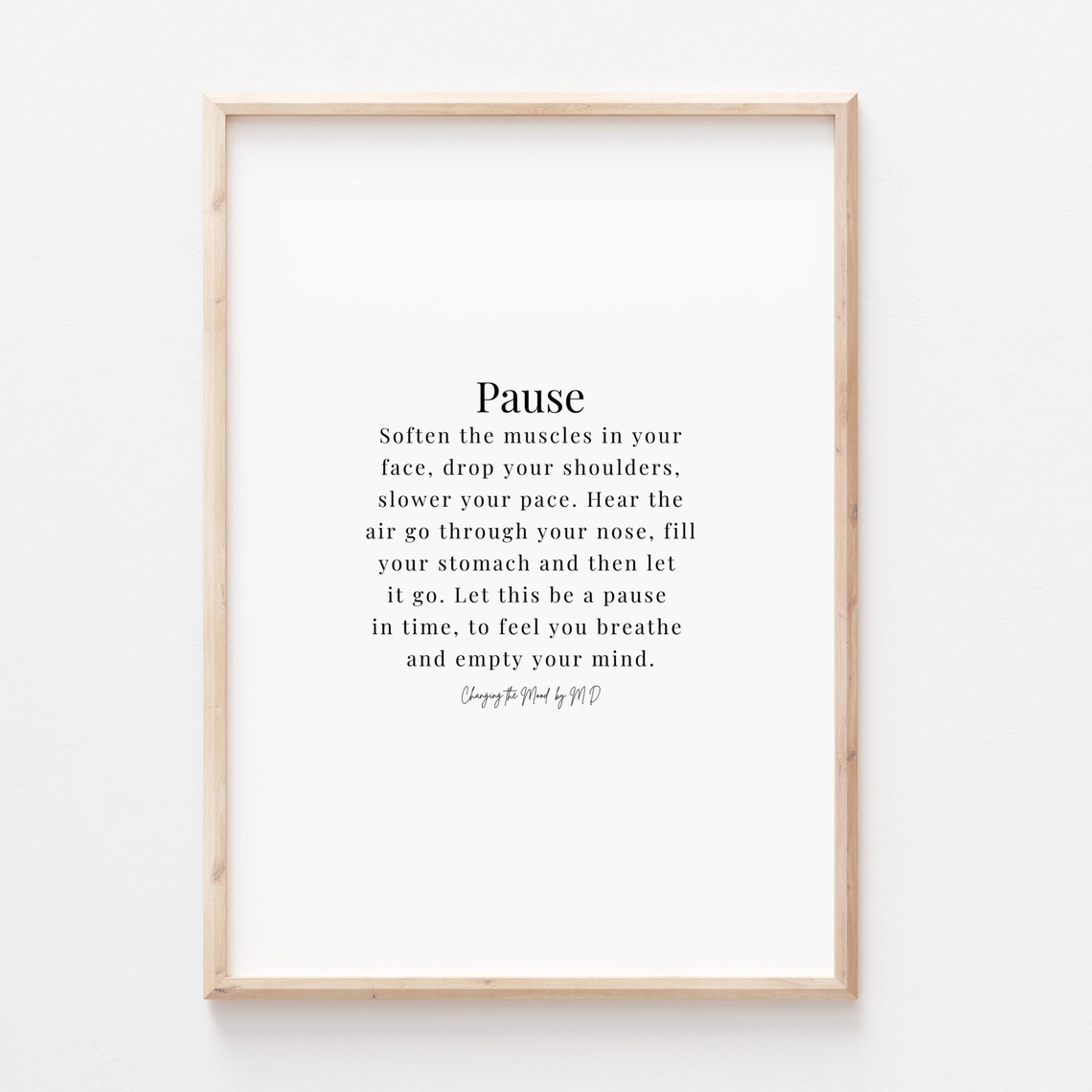 Pause Original Poem Print A4 and A3 Download - Etsy