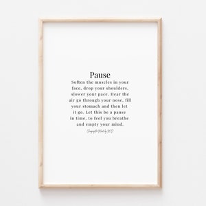 Pause Original Poem Print A4 and A3 Download - Etsy