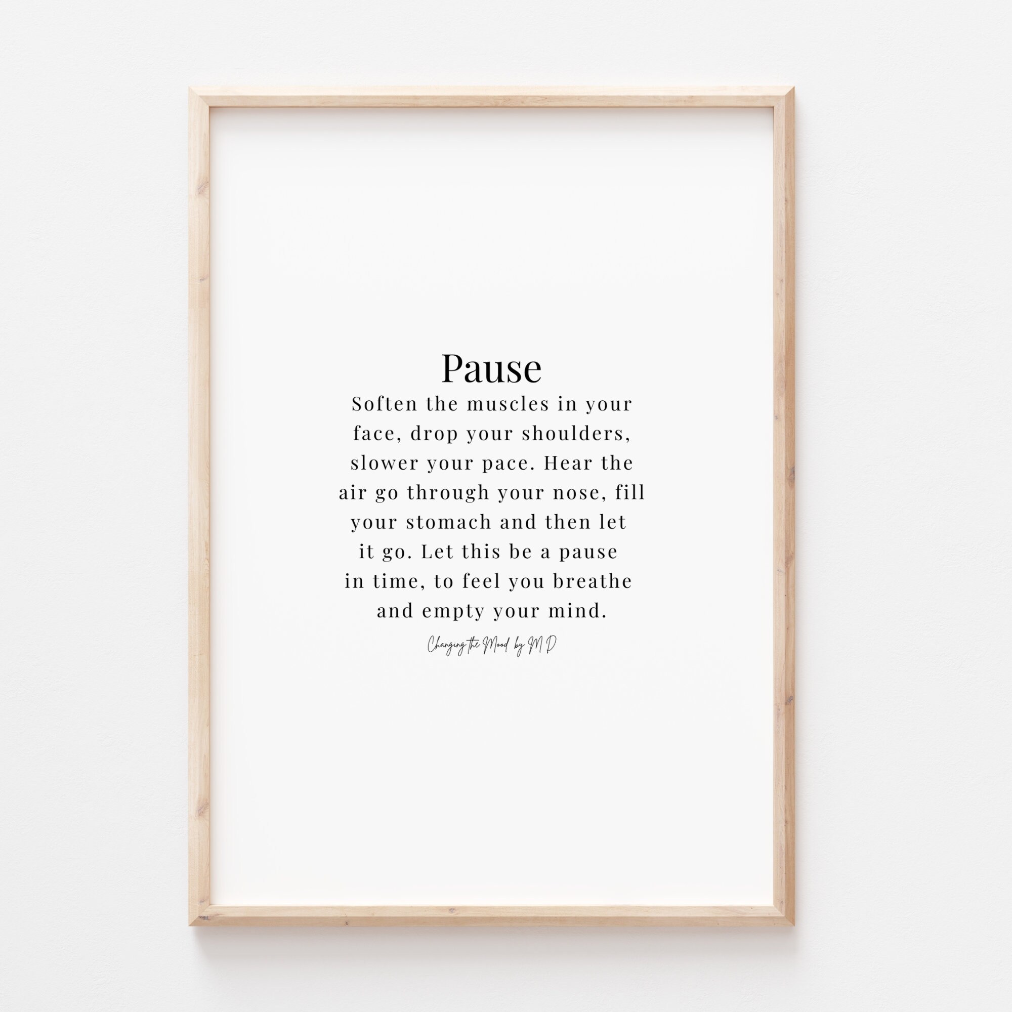 Pause Original Poem Print A4 and A3 Download - Etsy