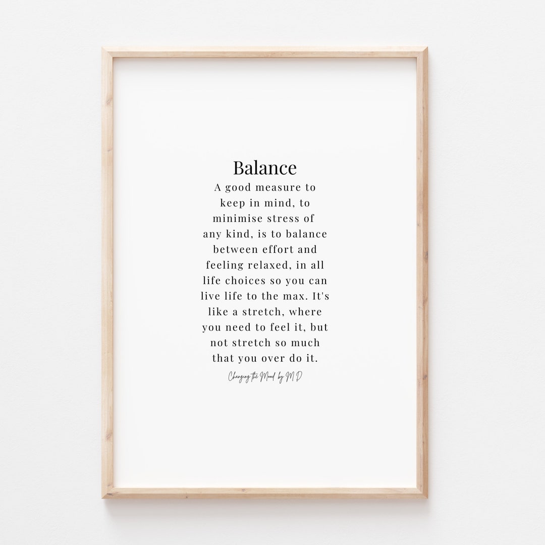 Balance - Original Poem Print (A4 and A3 Download) - Etsy