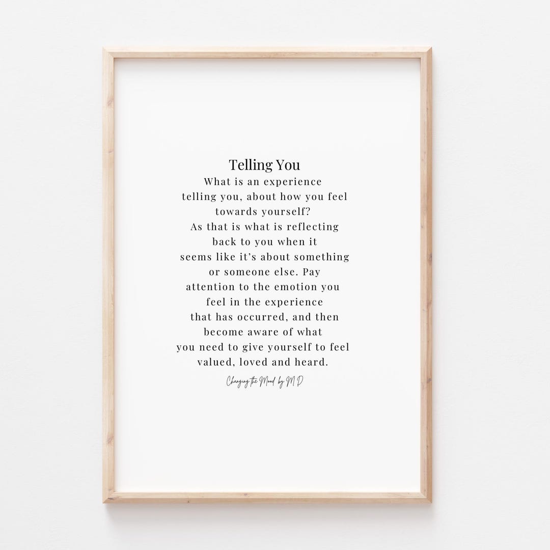 Telling You - Original Poem Print (A4 and A3 Download) - Etsy