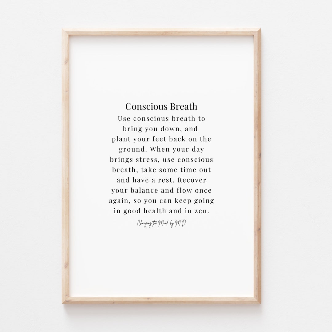 Conscious Breath - Original Poem Print (A4 and A3 Download) - Etsy