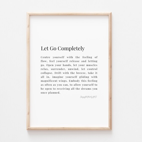 Let Go Completely Original Poem Print A4 and A3 Download | Etsy