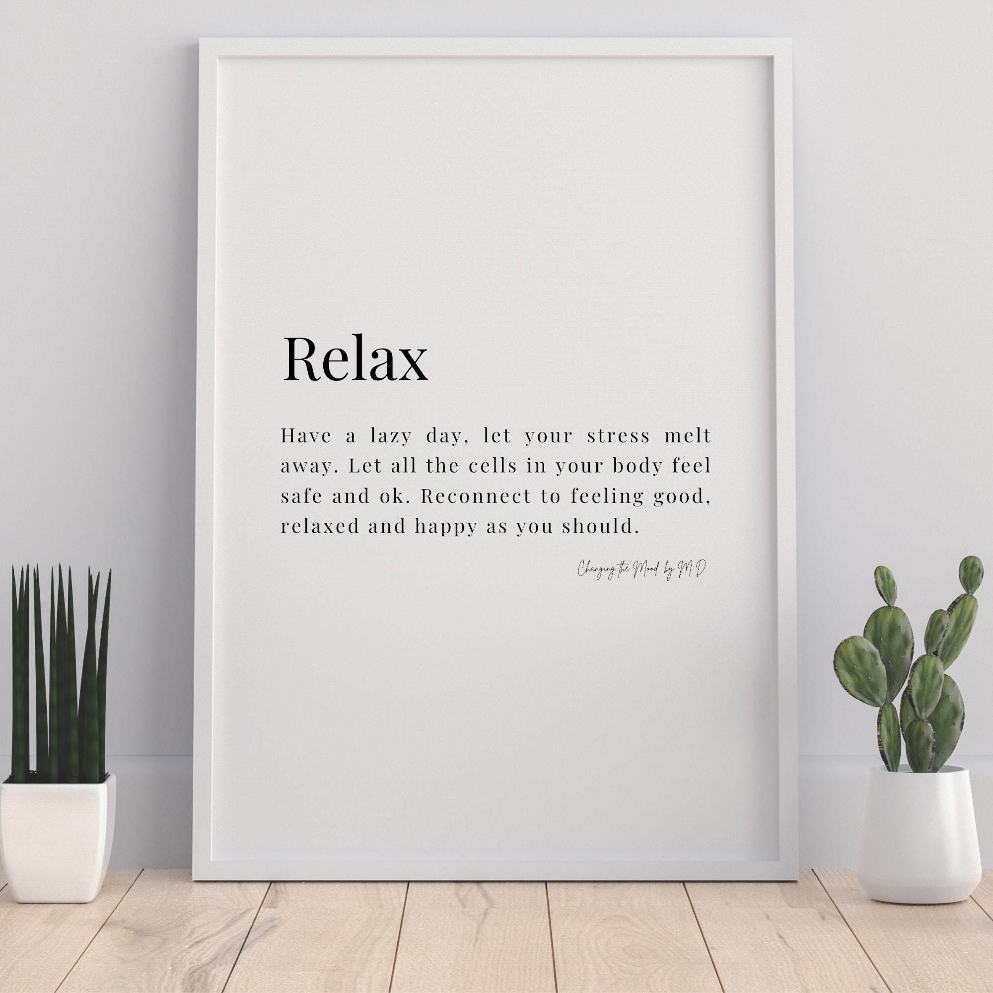 Relax Original Poem Print A4 and A3 Download | Etsy