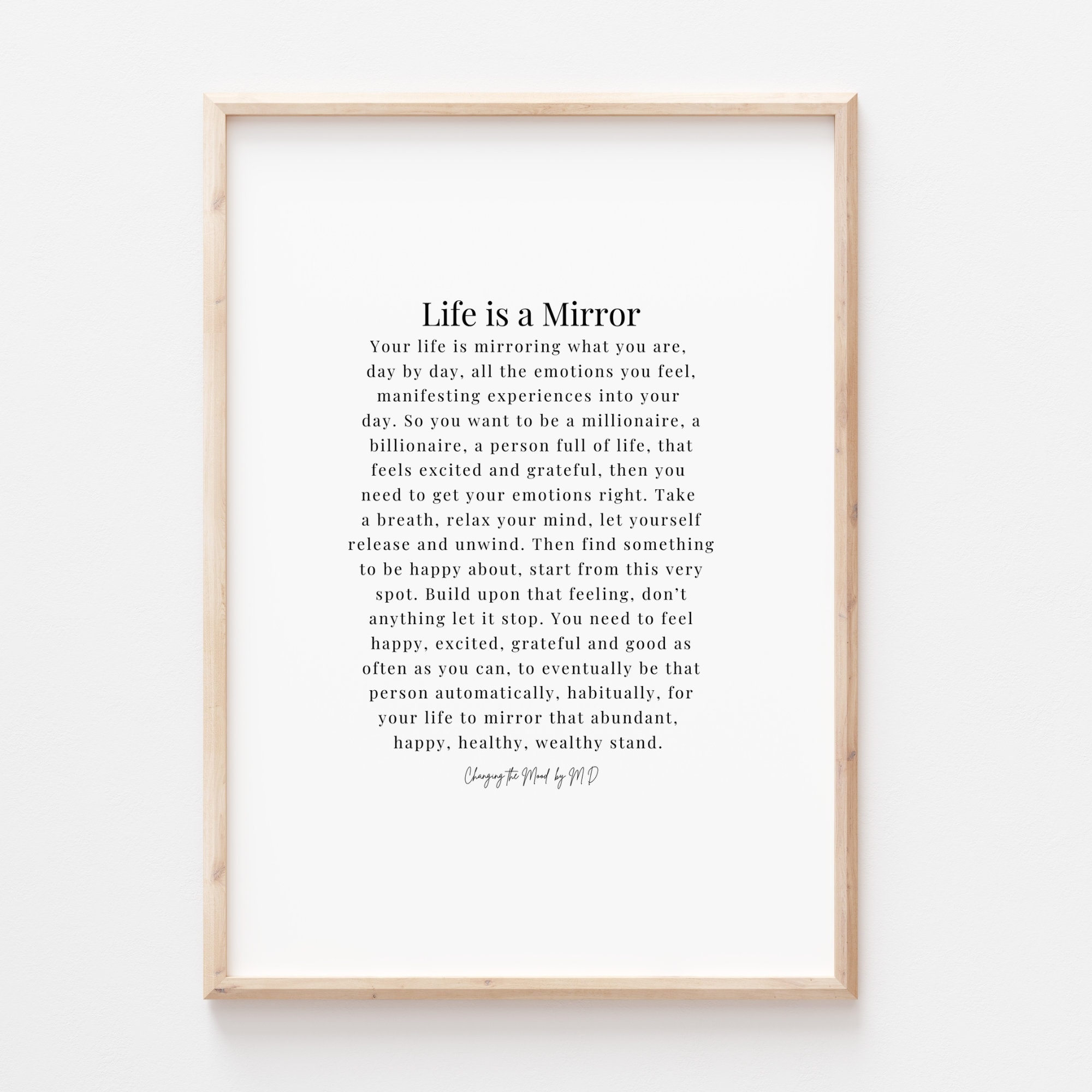 Life is a Mirror - Original Poem Print (A4 and A3 Download) - Etsy