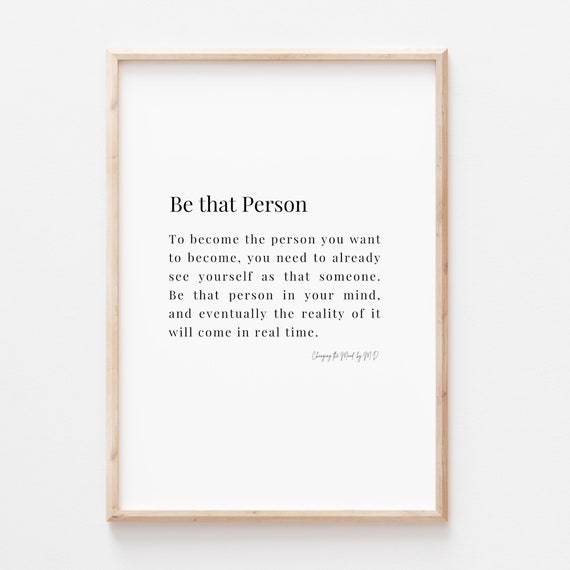 Be That Person Original Poem Print A4 and A3 Download | Etsy