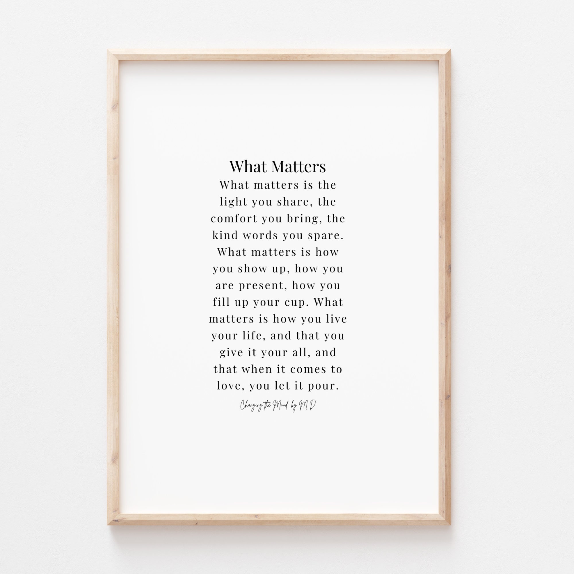 What Matters - Original Poem Print (A4 and A3 Download) - Etsy