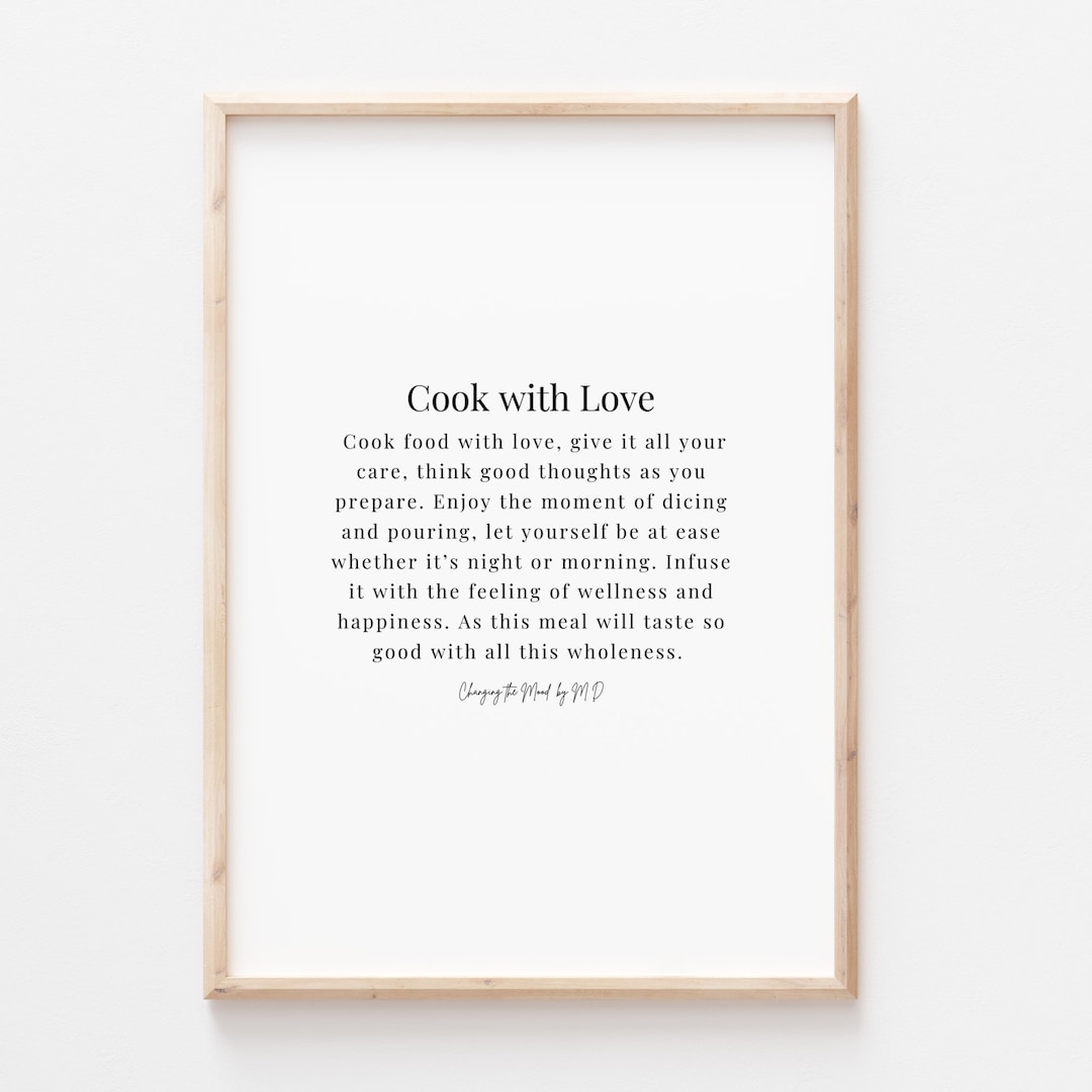 Cook With Love Original Poem Print A4 and A3 Download - Etsy