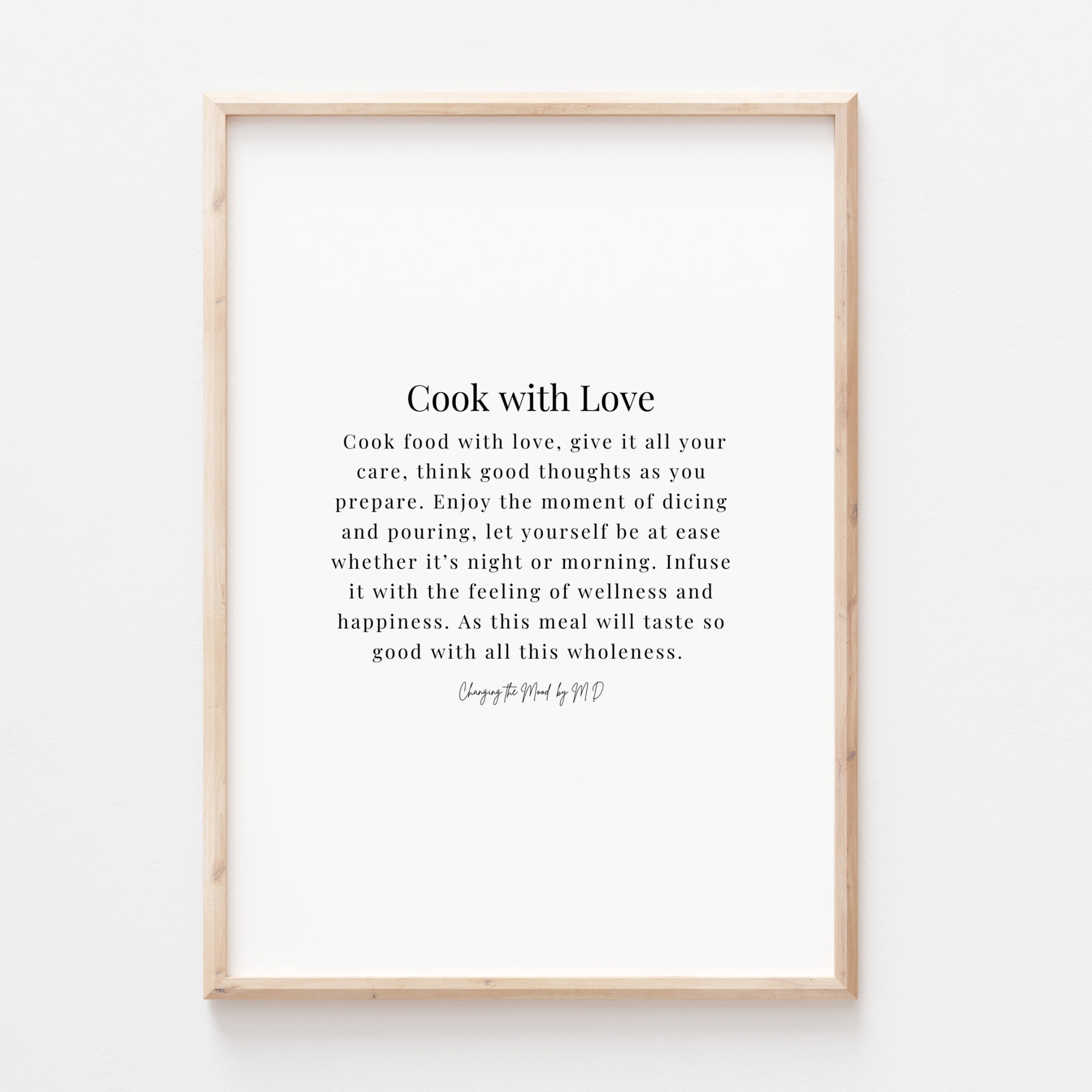 Cook With Love Original Poem Print A4 and A3 Download - Etsy