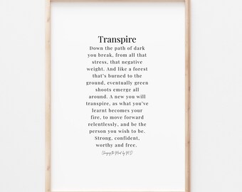 Trance Original Poem Print A4 and A3 Download - Etsy
