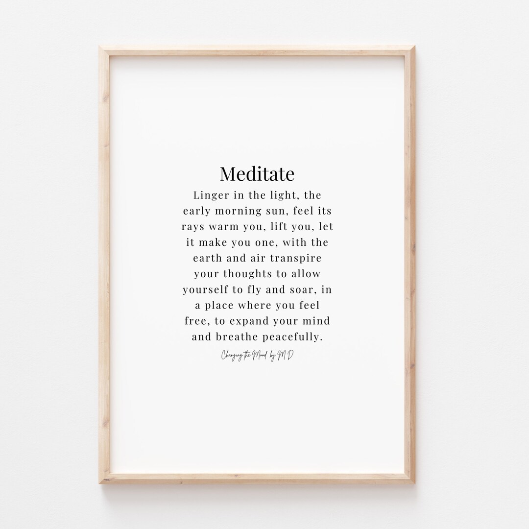 Meditate - Original Poem Print (A4 and A3 Download) - Etsy