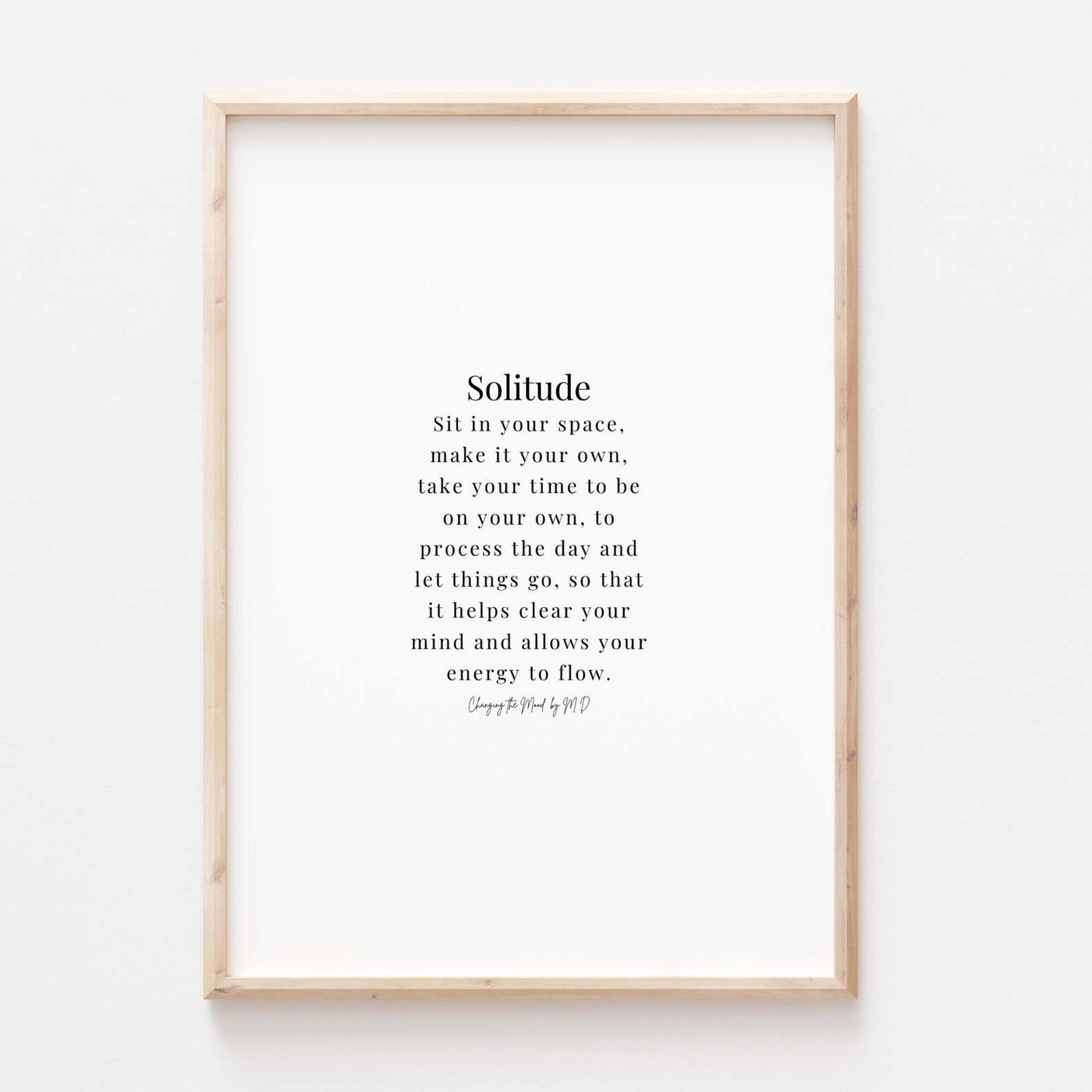 Solitude - Original Poem Print (A4 and A3 Download) - Etsy