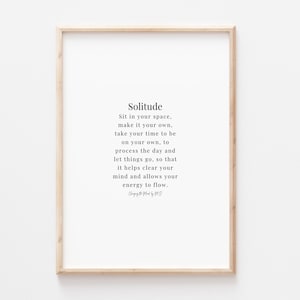 Solitude - Original Poem Print (A4 and A3 Download) - Etsy