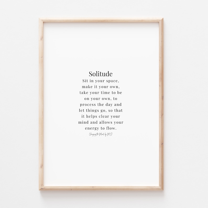 Solitude - Original Poem Print (A4 and A3 Download) - Etsy
