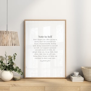 Note to Self - Original Poem Print - A4 and A3 Download - Etsy