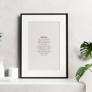 Solitude - Original Poem Print (A4 and A3 Download) - Etsy