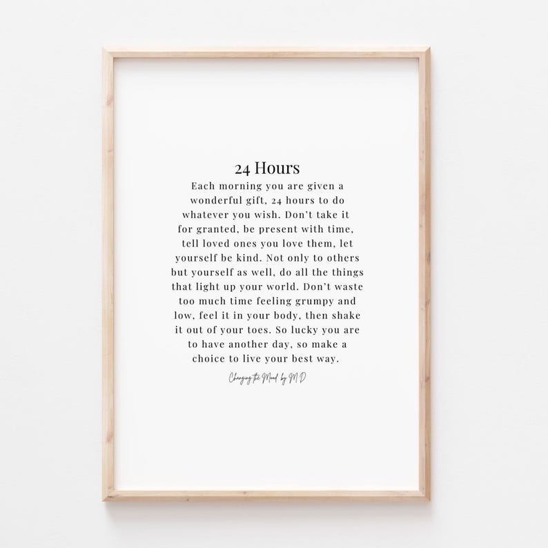 24 Hours - Original Poem Print (A4 and A3 Download) - Etsy