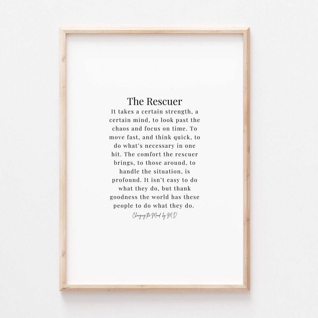 The Rescuer Original Poem Print A4 and A3 Download - Etsy