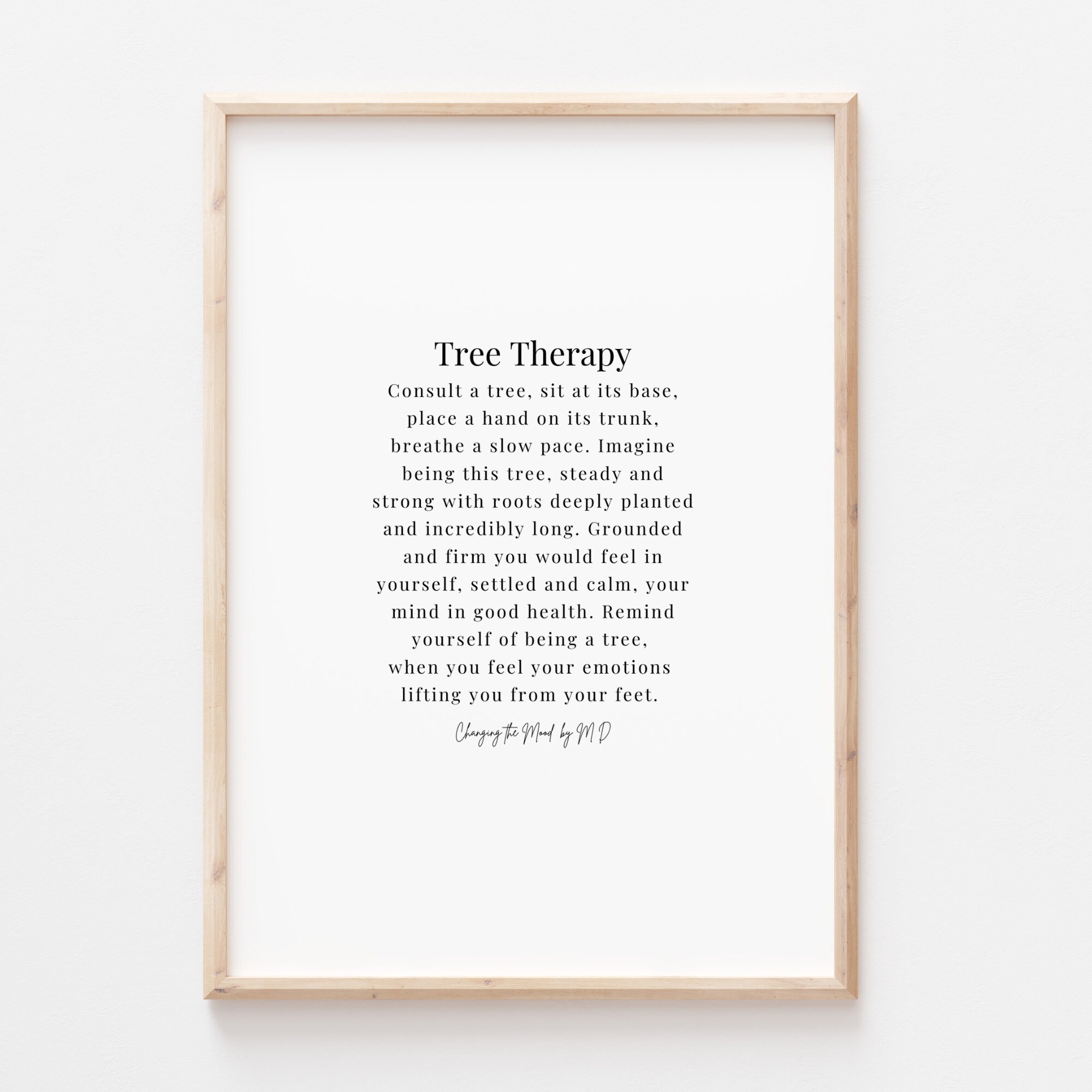 Tree Therapy - Original Poem Print (A4 and A3 Download) - Etsy