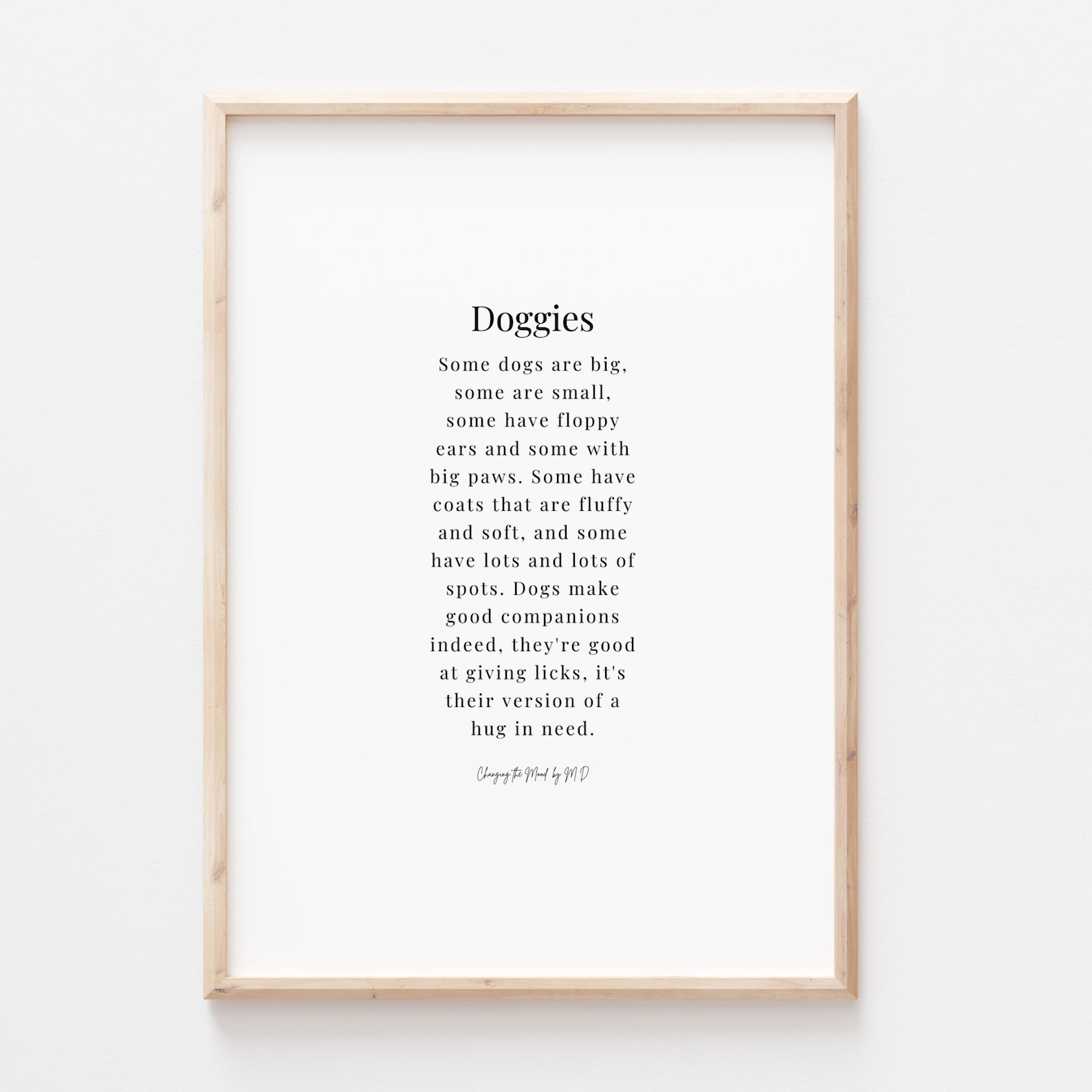 Doggies Original Poem Print A4 and A3 Download Dog Lovers - Etsy