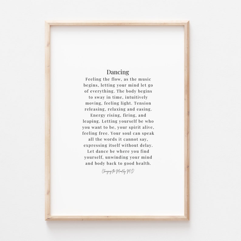 Dancing - Original Poem Print (A4 and A3 Download) - Etsy