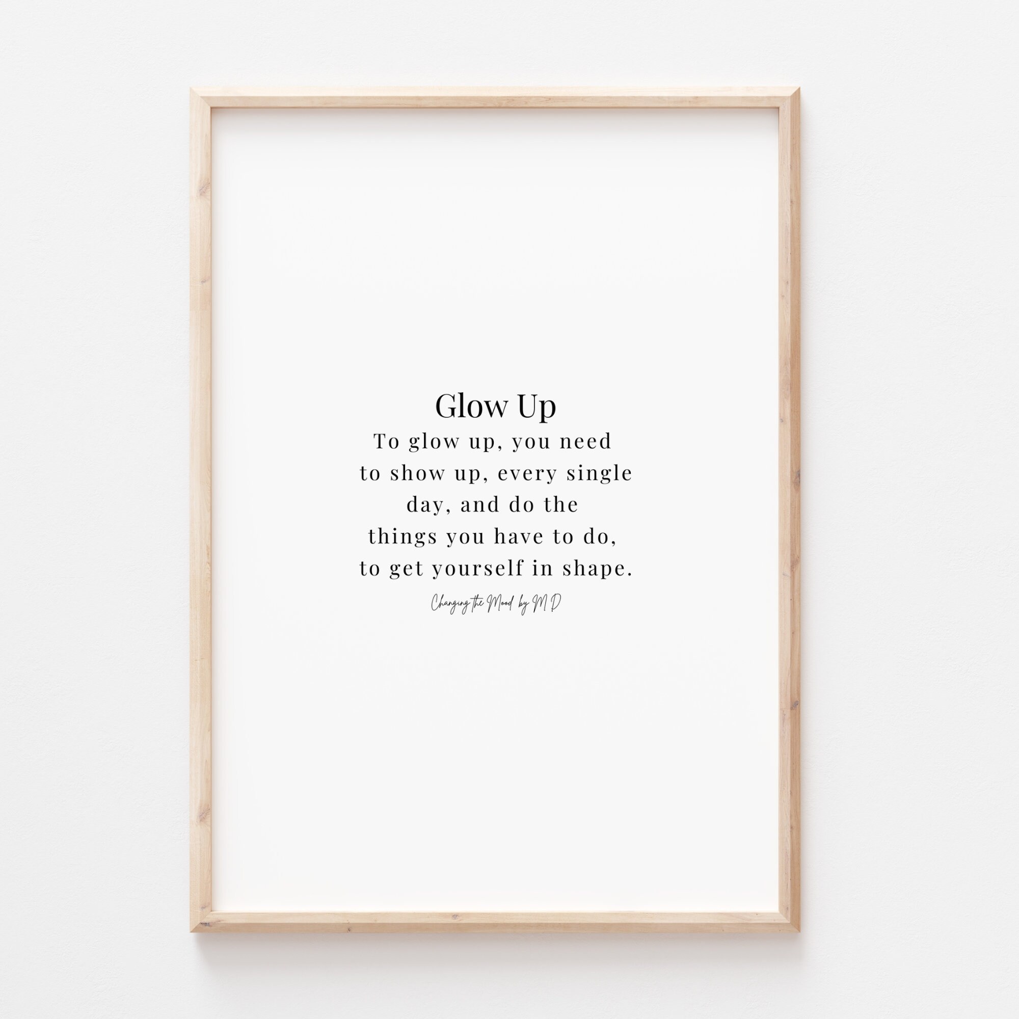 Glow up Original Poem Print A4 and A3 Download - Etsy