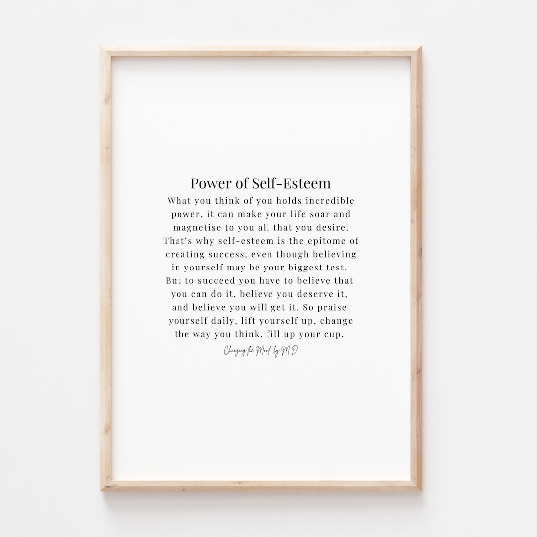 Power of Self-esteem - Original Poem Print (A4 and A3 Download) - Etsy