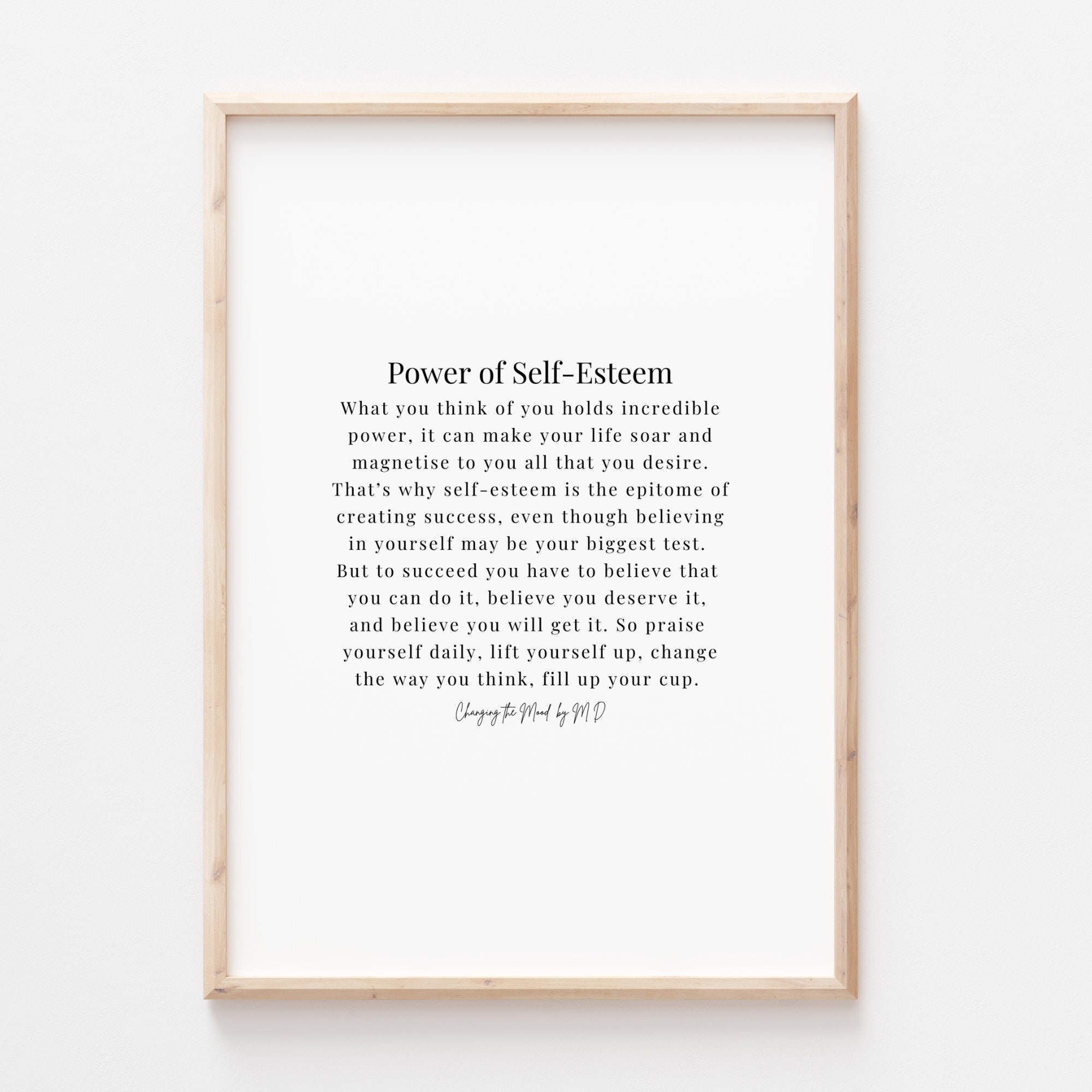 Power of Self-esteem - Original Poem Print (A4 and A3 Download) - Etsy