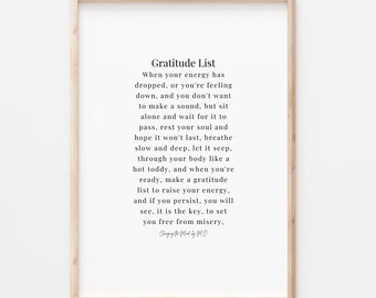 Gratitude Poem Print - Etsy