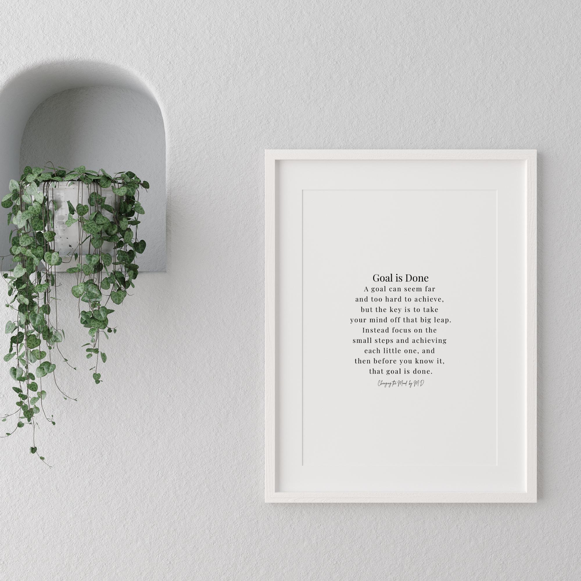 Goal is Done - Original Poem Print (A4 and A3 Download) - Etsy