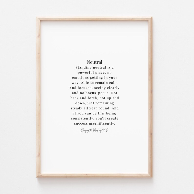 Neutral - Original Poem Print (A4 and A3 Download) - Etsy