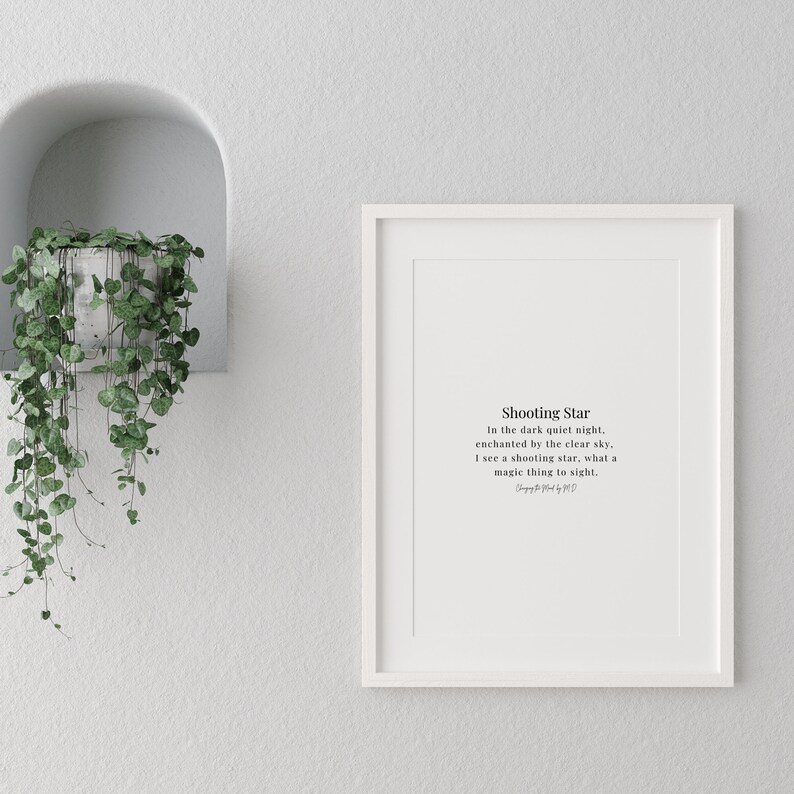 Shooting Star - Original Poem Print (A4 and A3 Download) - Etsy
