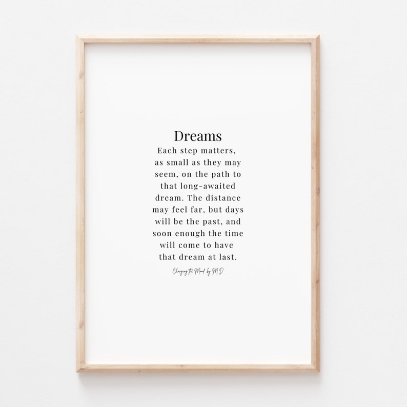 Dreams - Original Poem Print (A4 and A3 Download) - Etsy