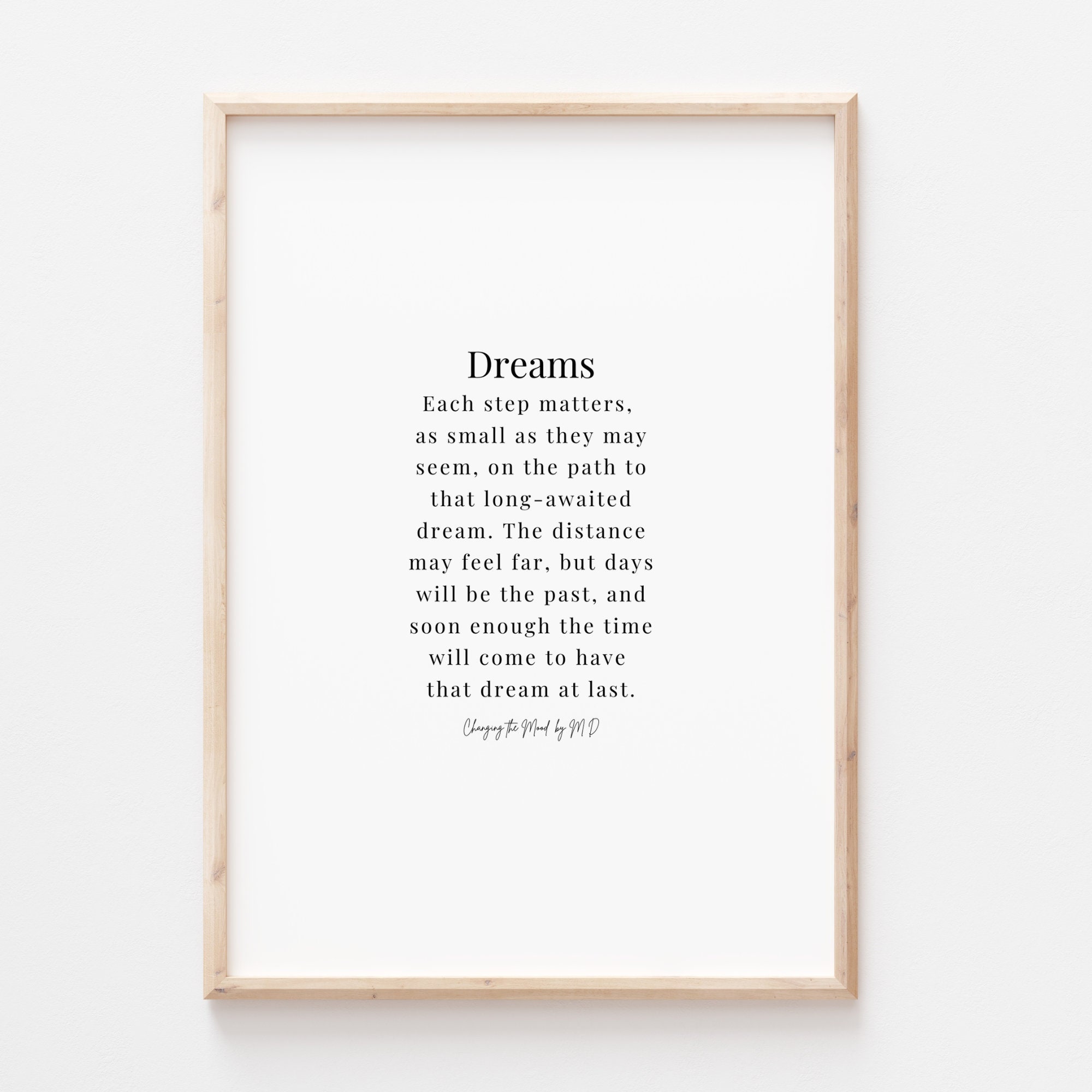 Dreams - Original Poem Print (A4 and A3 Download) - Etsy