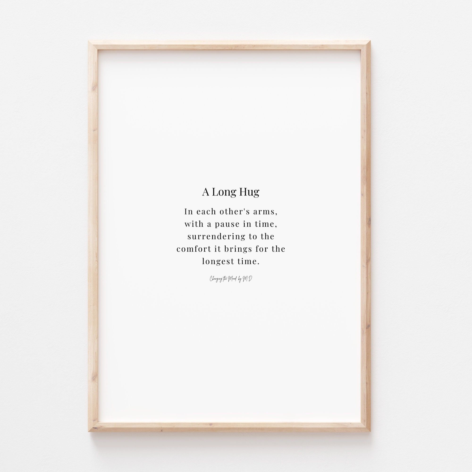 A Long Hug Original Poem Print A4 and A3 Download - Etsy