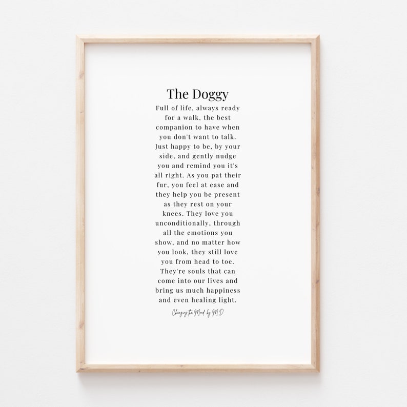 The Doggy Original Poem Print A4 and A3 Download - Etsy