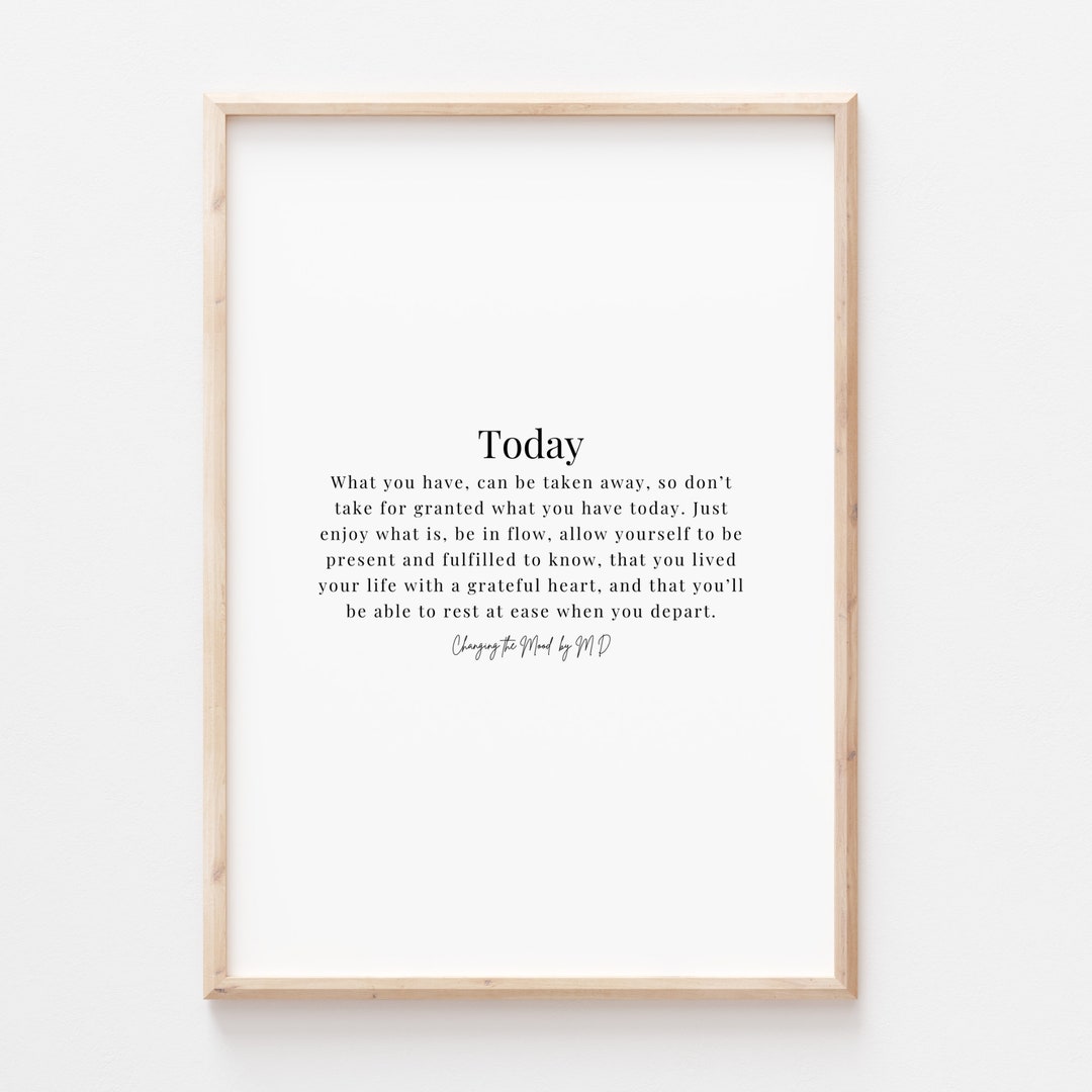 Today Original Poem Print A4 and A3 Download - Etsy