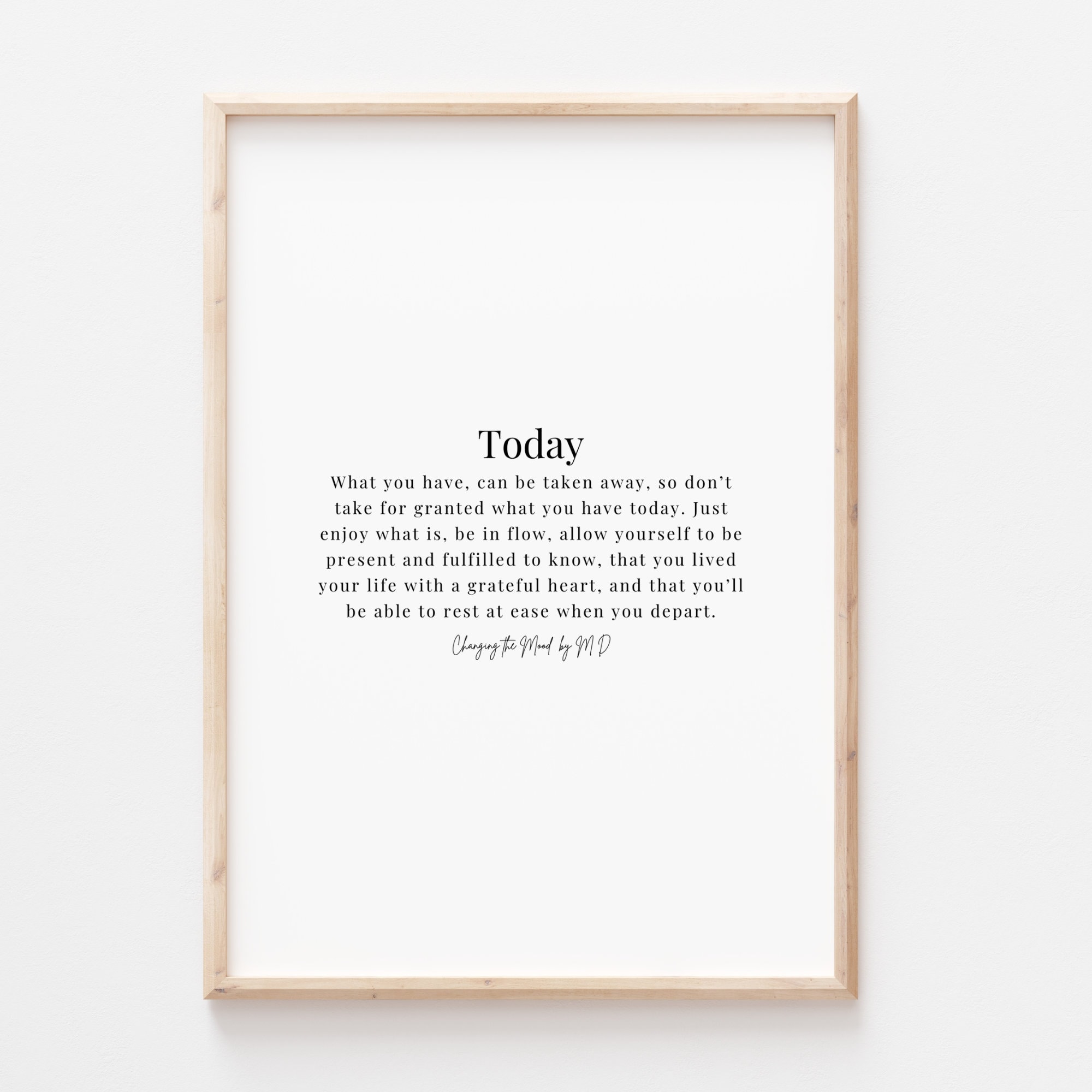 Today Original Poem Print A4 and A3 Download - Etsy