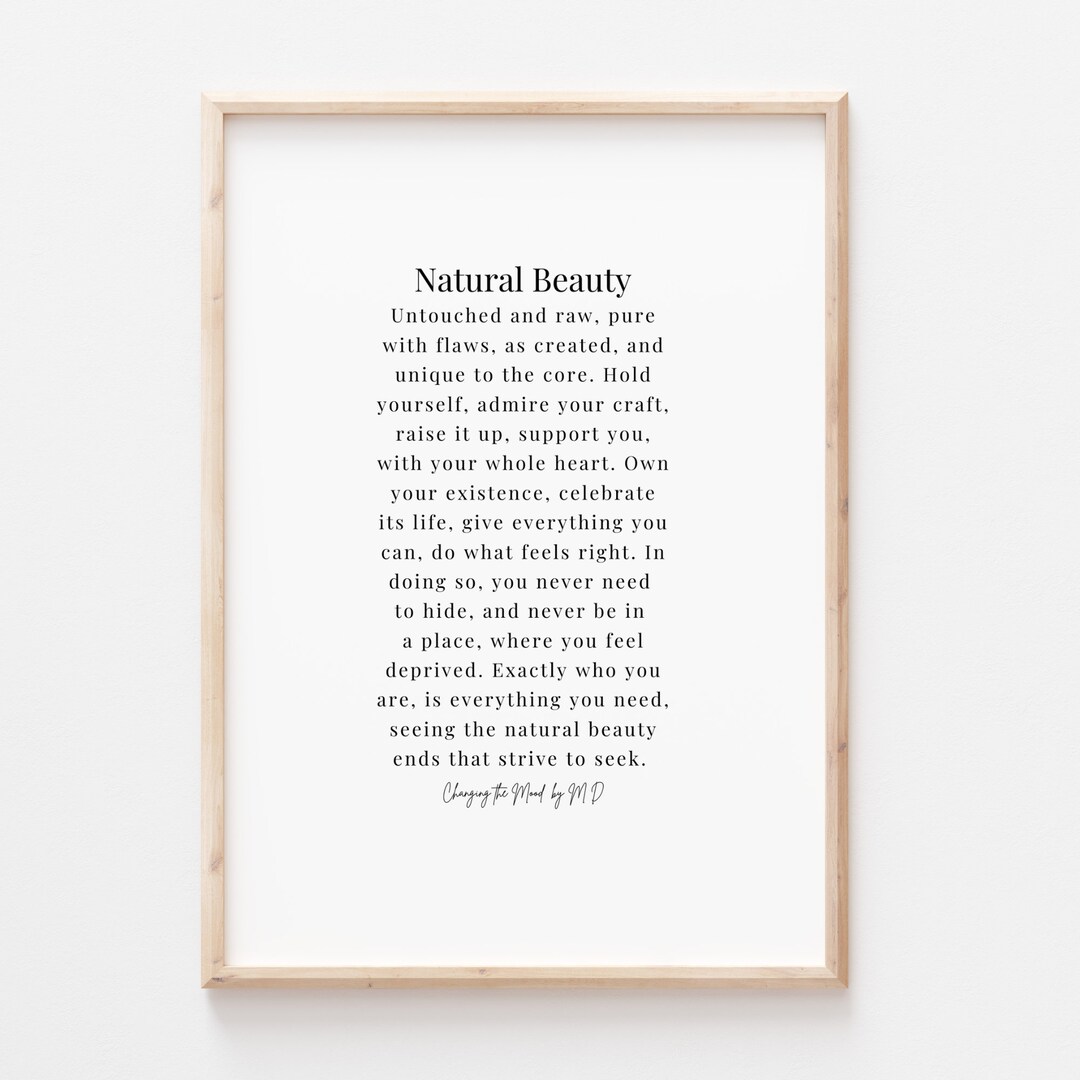 Natural Beauty Original Poem Print A4 and A3 Download - Etsy