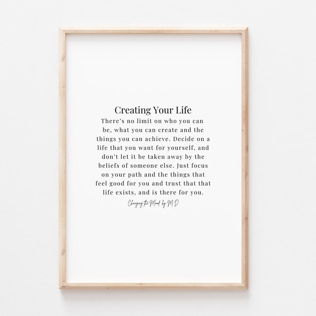 Creating Your Life Original Poem Print A4 and A3 Download - Etsy