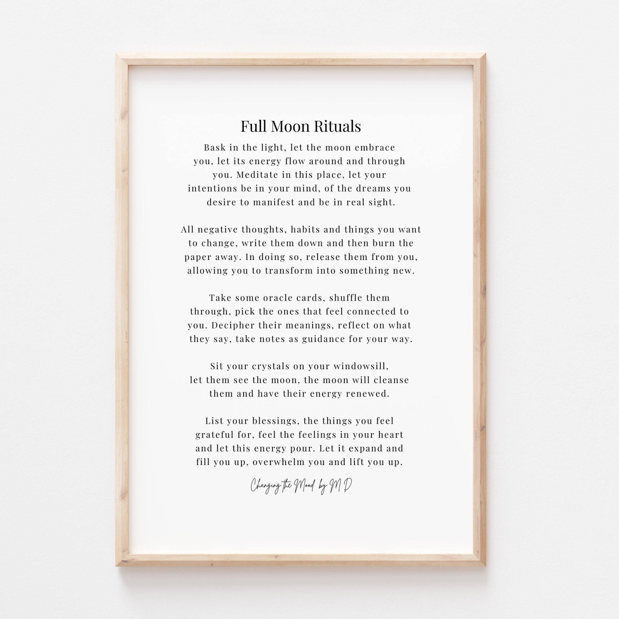 Full Moon Rituals Original Poem Print A4 and A3 Download - Etsy