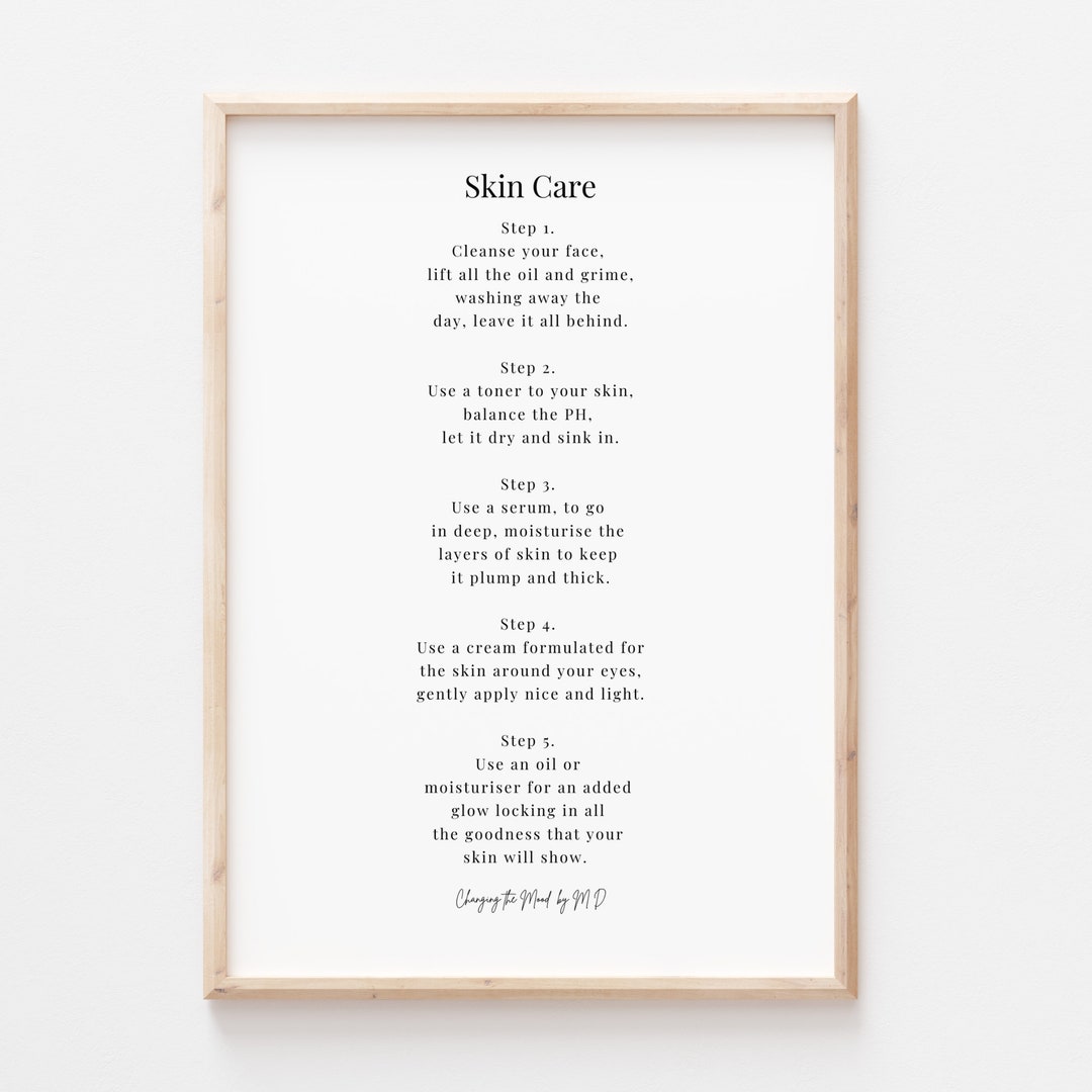 Skin Care - Original Poem Print (A4 and A3 Download) - Etsy