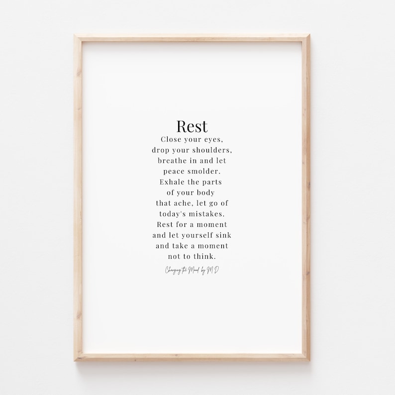 Rest Original Poem Print A4 and A3 Download - Etsy