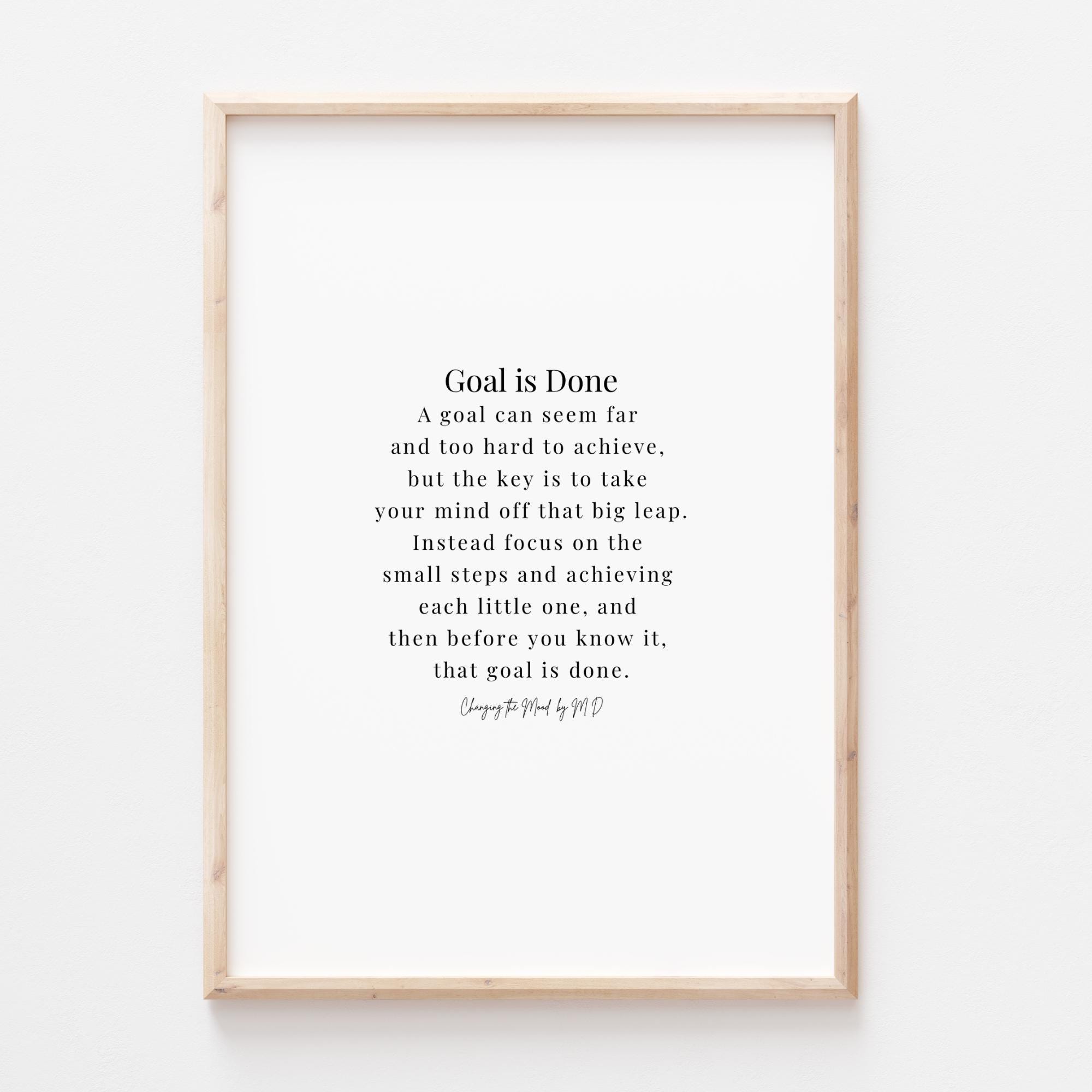 Goal is Done - Original Poem Print (A4 and A3 Download) - Etsy