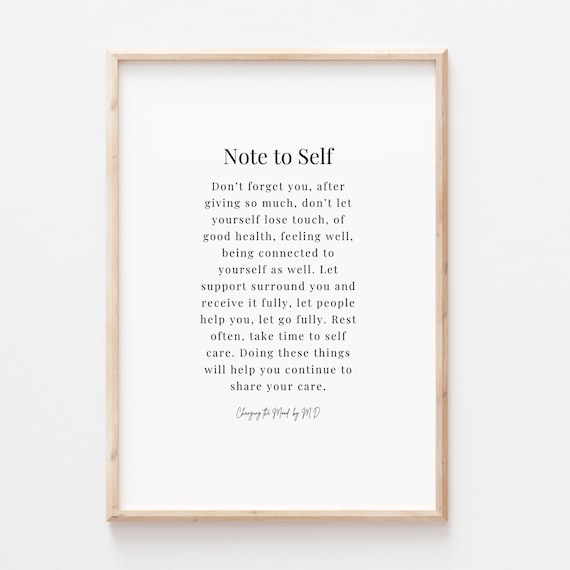 Note to Self Original Poem Print A4 and A3 Download - Etsy