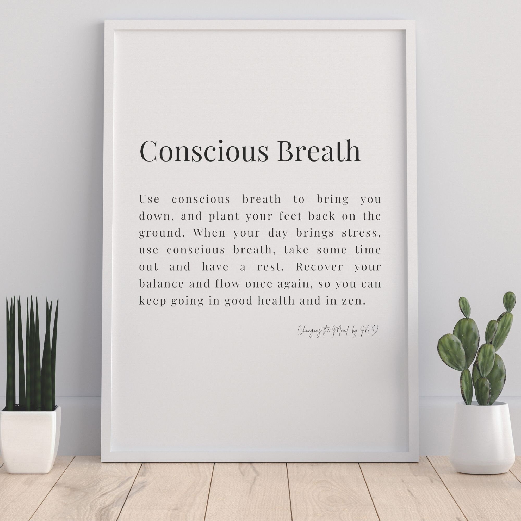 Conscious Breath Original Poem Print A4 and A3 Download | Etsy