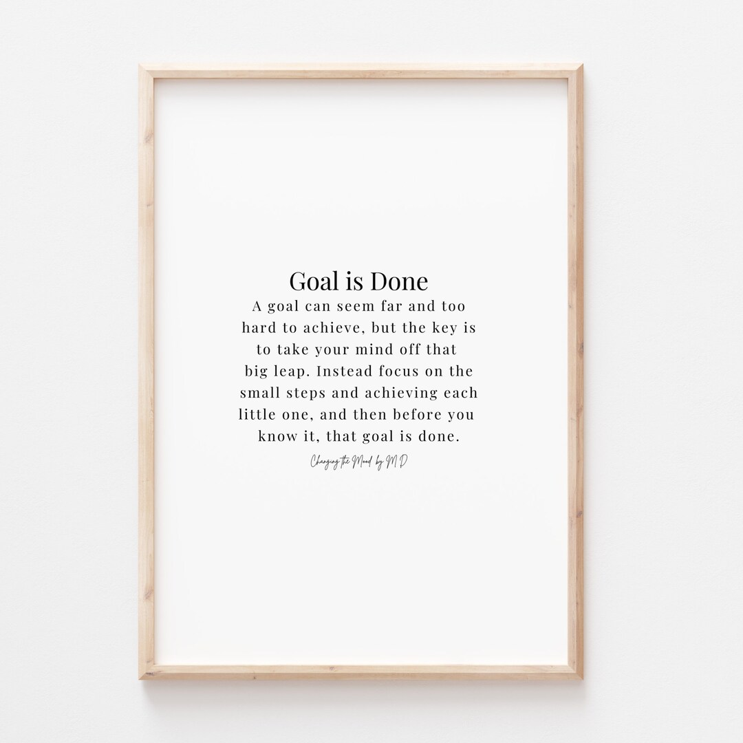 Goal is Done Original Poem Print A4 and A3 Download - Etsy